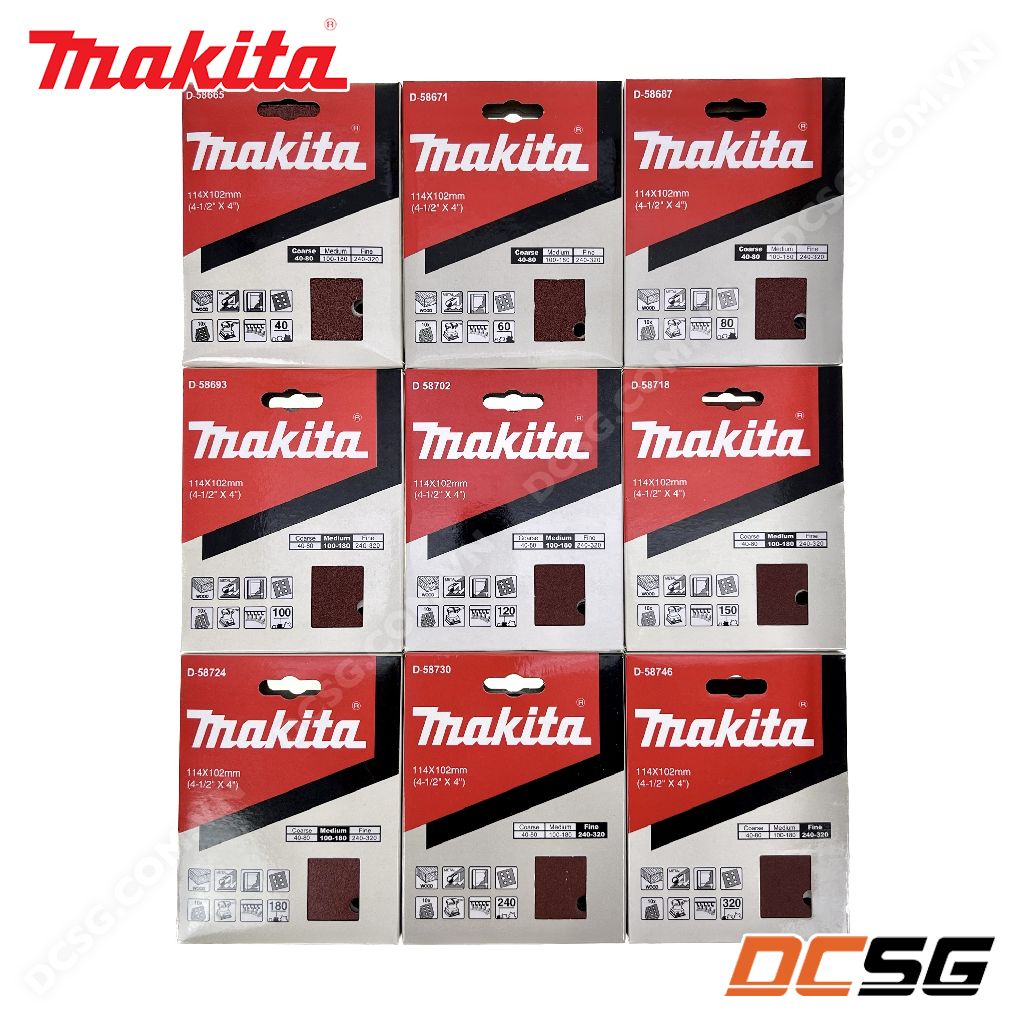 Giấy chà nhám đế lông 114x102mm cho máy DBO480/ DBO482 Makita | DCSG ...