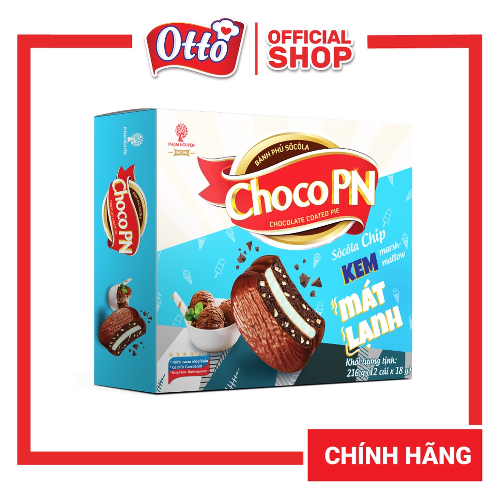Hộp Bánh phủ socola Choco PN Chocolate Chip Phạm Nguyên 216g | Bánh ăn ...