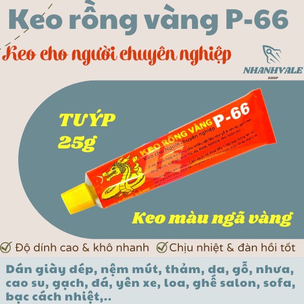 Keo Rồng Vàng P-66 ( dạng tuýp 25g ), keo con rồng vàng | Shopee Việt Nam