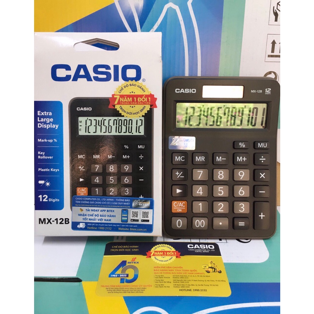 Máy Tính Casio MX12B Chính Hãng (Bảo Hành 7 Năm) | Shopee Việt Nam