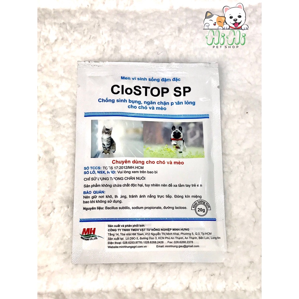Men Vi Sinh CloStop SP cho chó mèo gói 20g | Shopee Việt Nam