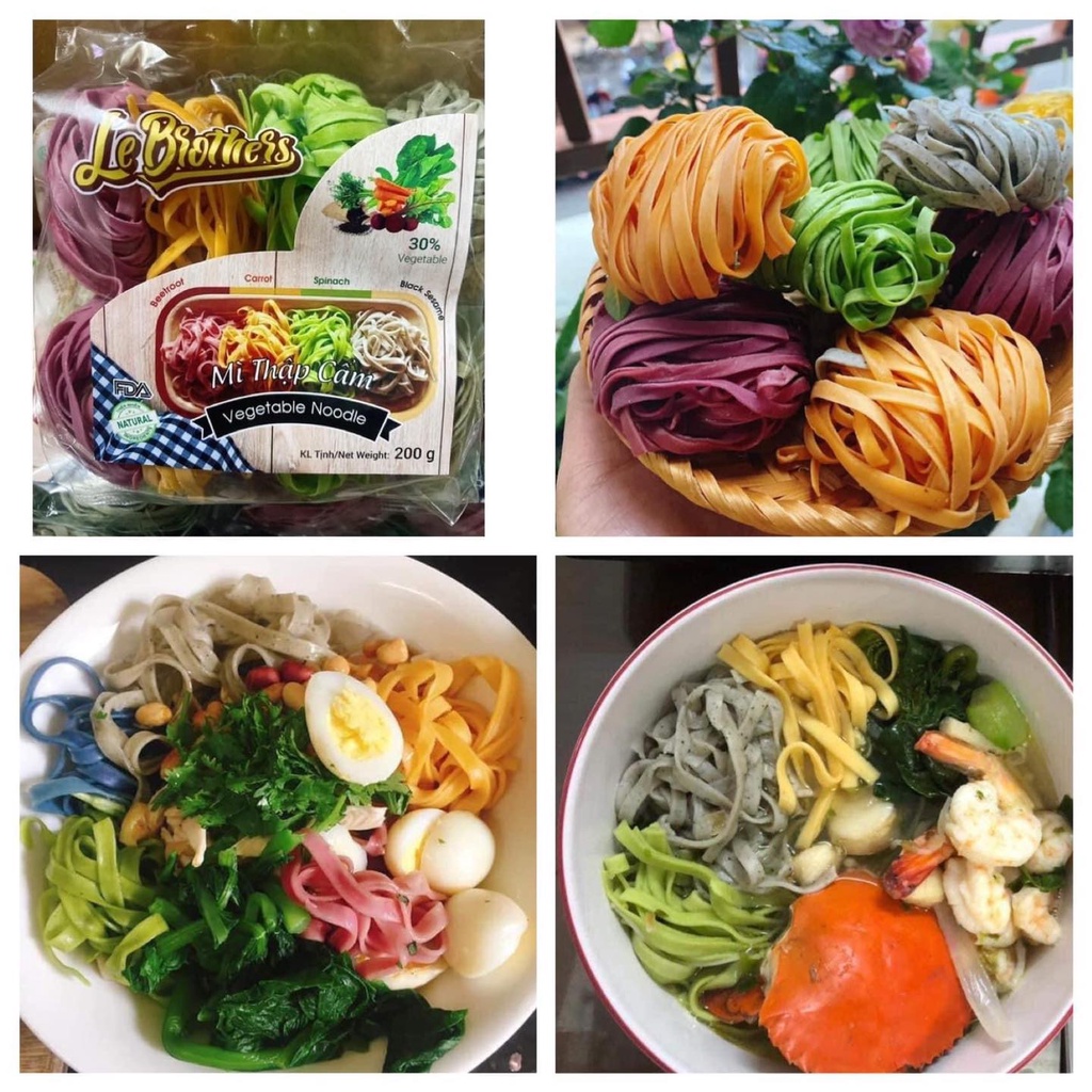 Mì rau củ tứ vị Duy Anh Food 200Gr/gói 8 vắt healthy dinh dưỡng dành ...
