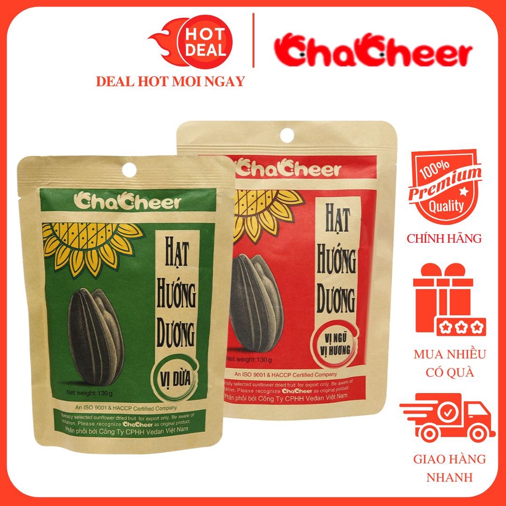Hạt Hướng Dương Chacheer Đủ Vị Dừa/Ngũ Vị Hương/Rang Muối Gói 130G ...