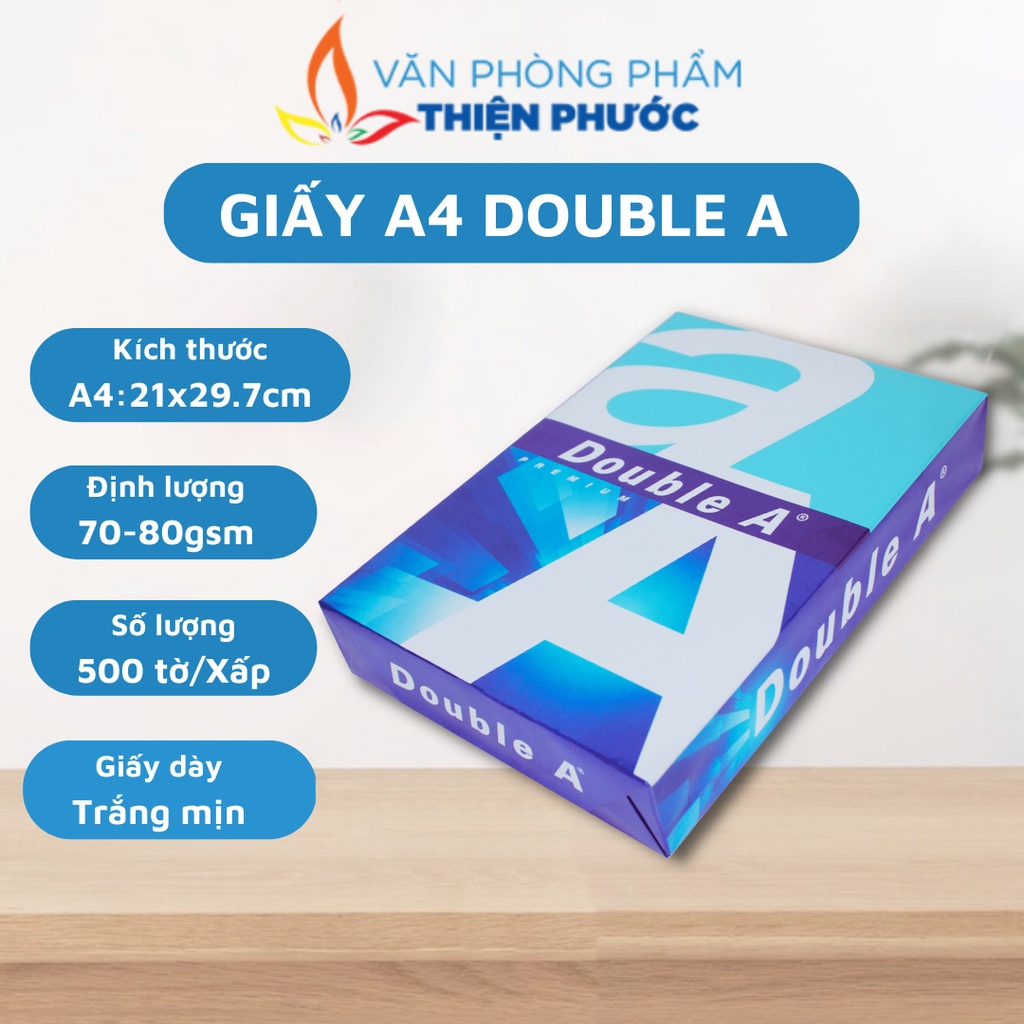 Giấy A4 Double A 70gsm 80gsm dày 500 tờ xuất xứ Thái Lan THIỆN PHƯỚC | Shopee Việt Nam
