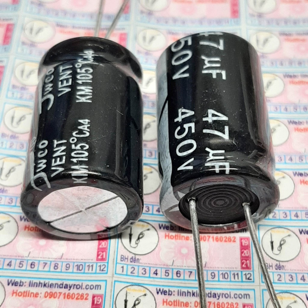 2 cái tụ điện hóa 47uf 450v 47uF450V ±20% kích thước 16x25mm | Shopee Việt Nam