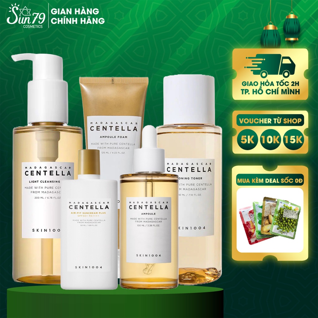 Bộ 5 sản phẩm Giảm Mụn Chiết Xuất Rau Má Skin1004 Madagascar Centella ...