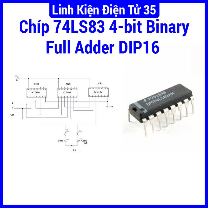 Linh kiện 74LS83 4-bit Binary Full Adder DIP16 cao cấp | Shopee Việt Nam