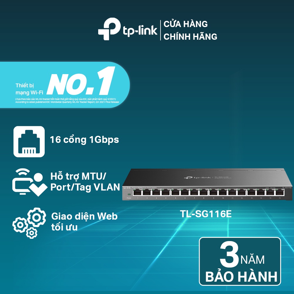 Bộ Chia Tín Hiệu Thông Minh Dễ Dàng TP-Link TL-SG116E 16 Cổng Gigabit | Shopee Việt Nam