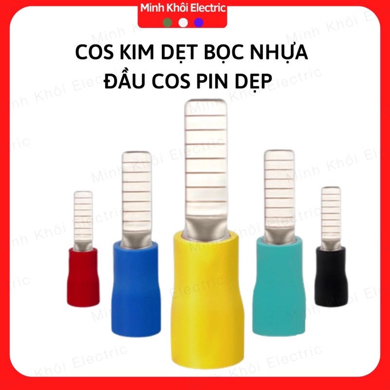 Cos Kim Dẹt Bọc Nhựa 100c, cos pin dẹp, đầu cốt kim dẹp, cốt pin dẹt nối điện | Shopee Việt Nam