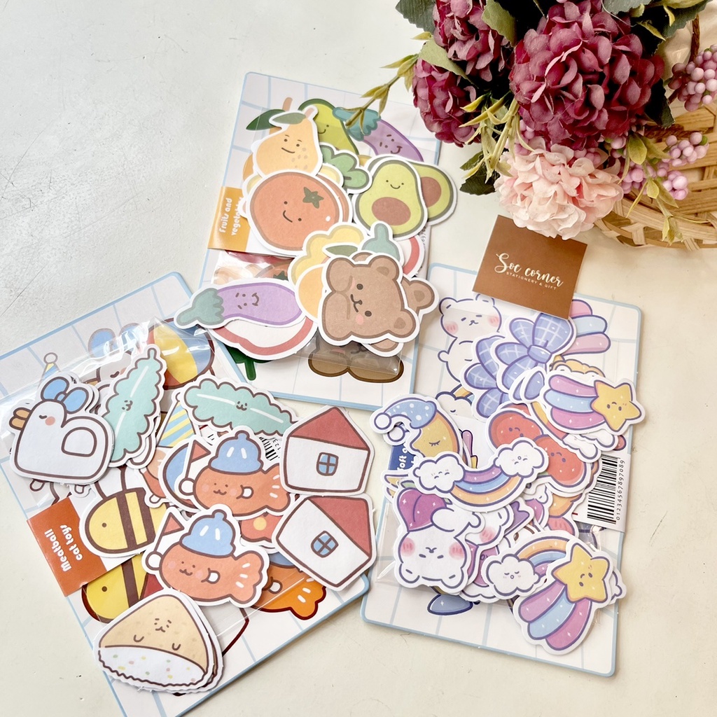 (Video) Túi Sticker PVC cute Deco 40 miếng (4 phân loại) | Shopee Việt Nam