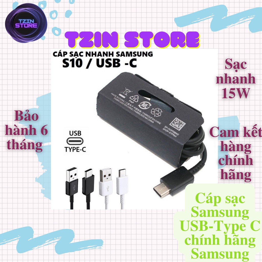 Cáp sạc samsung Type C S9, S10 chính hãng | Shopee Việt Nam