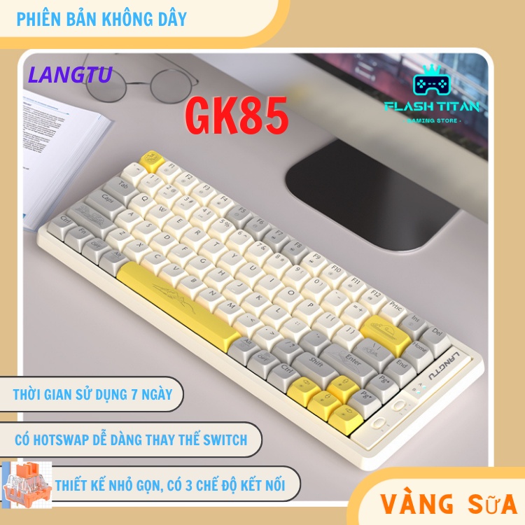 Bàn Phím Cơ Không Dây LANGTU GK65 HOTSWAP GoldenSwitch - Hỗ trợ 3 chế ...