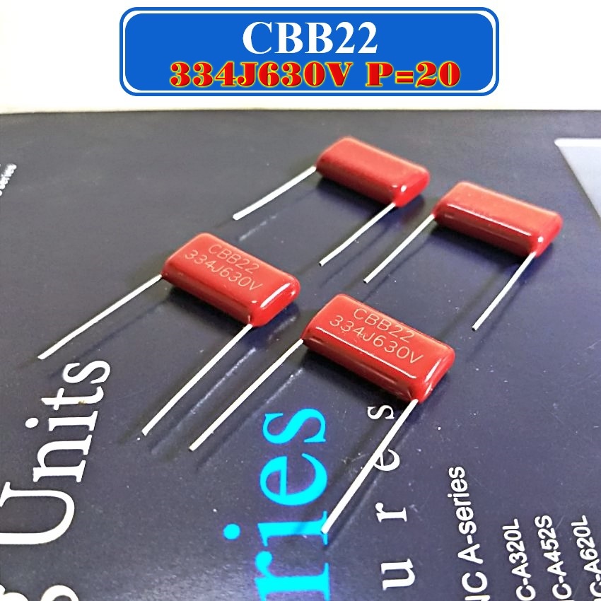 [ Combo 5 cái ] Tụ điện gốm CBB22 334J630V P=20, tụ kẹo chân cắm 22mm ...