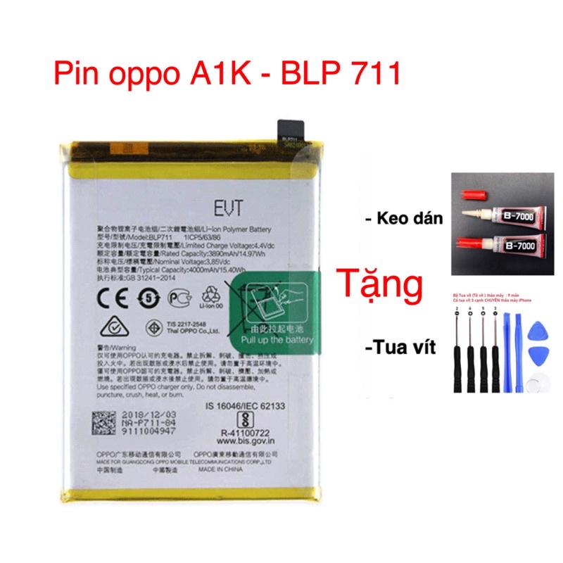 pin oppo a1k BLP 711 tặng kèm bộ tô vít | Shopee Việt Nam