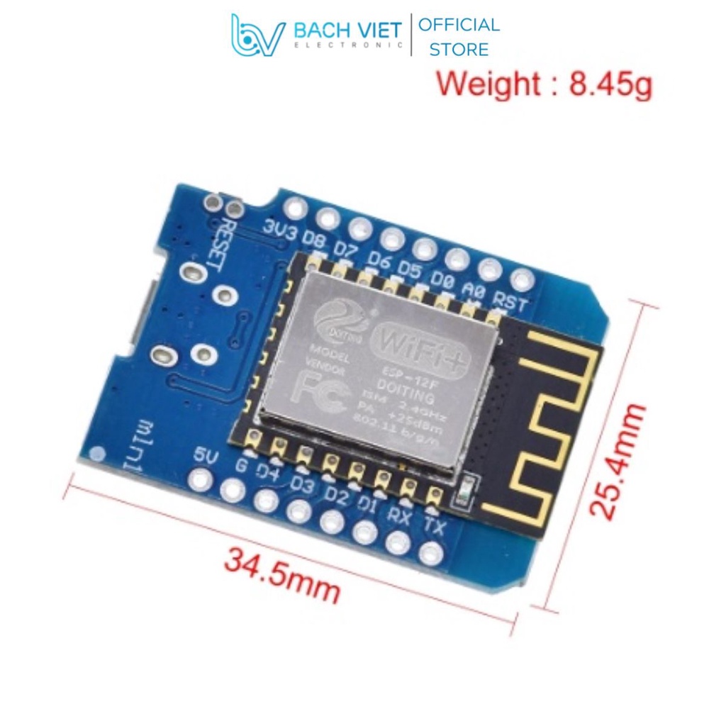 module WIFI ESP8266 - 12F mini D1 NodeMCU, ESP12, ESP1, ESP-01M,combo 2 ...