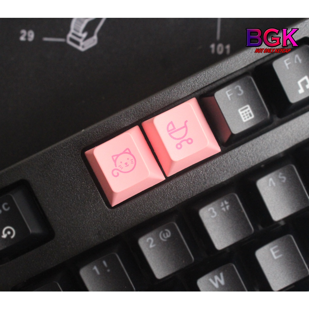Keycap Lẻ Chủ Đề Màu hồng Cherry Profile In Dye Sub Nút Phím Cơ ...