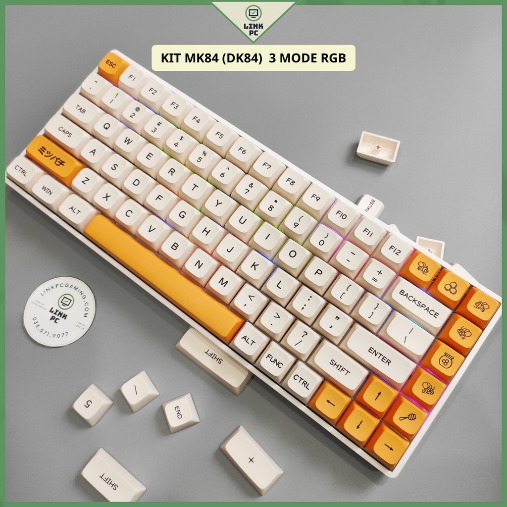 Kit Bàn phím cơ - Kit MK84 (Dk84) Led rgb kết nối bluetooth / 2.4g có ...