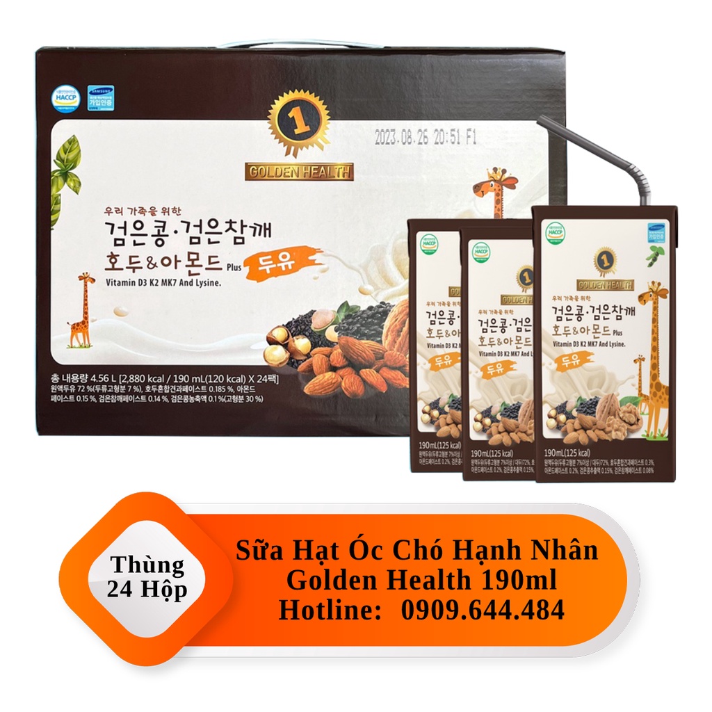 Thùng 24 Hộp Sữa hạt GOLDEN HEALTH 195ml - Sữa Nhập Hàn Quốc - Sữa Hưu ...