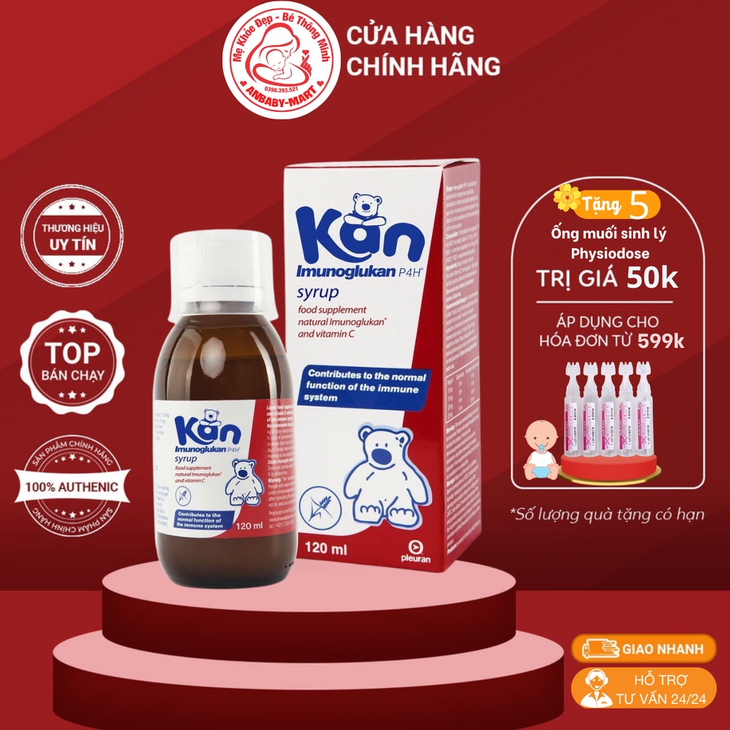 Siro Kan ImunoGlukan hỗ trợ miễn dịch nâng cao sức đề kháng cho bé ...