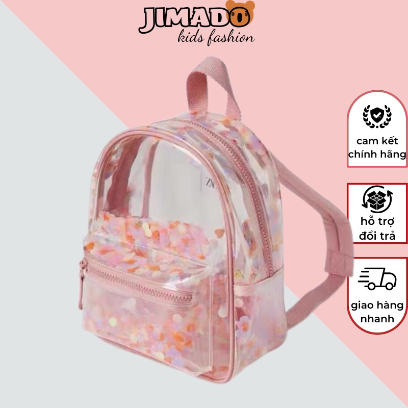Balo cho bé gái ZR kids trong suốt chống nước màu hồng hàng xuất dư cao ...