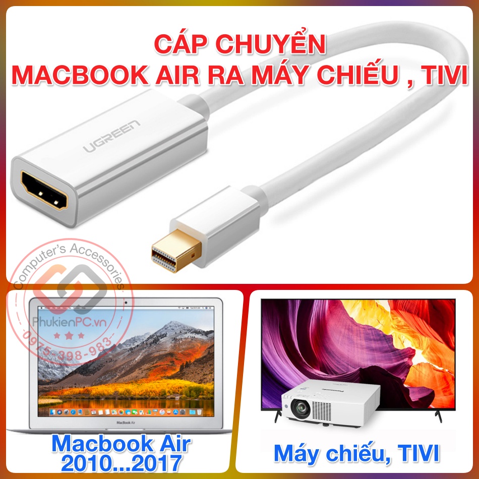 Cáp chuyển MB Air ra HDMI MÁY CHIẾU TIVI. Mini displayport Thunderbolt ...