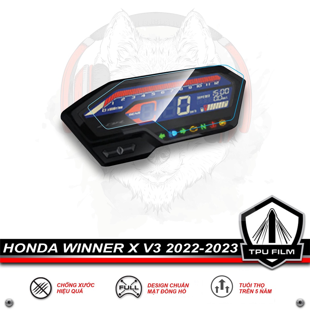 Miếng dán PPF TPU bảo vệ mặt đồng hồ xe WINNER X V3 - V4 2022 đến 2024 ...