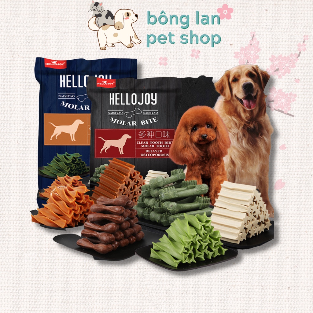 [800gr SIÊU NHIỀU] Bánh xương thưởng gặm sạch răng cho chó Hello Joy ...
