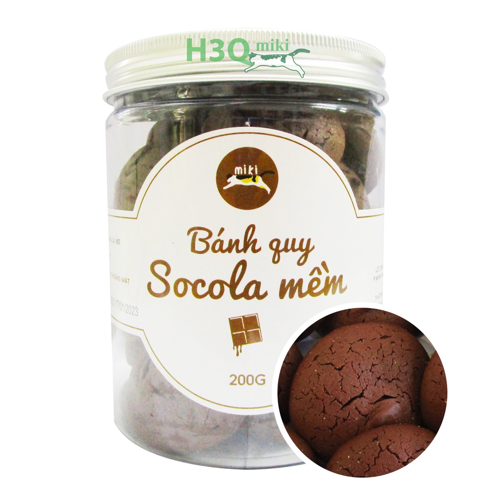 Bánh Quy Socola Mềm KHÔNG CHẤT BẢO QUẢN H3Q Miki Lọ 200g (Từ Socola Bỉ ...