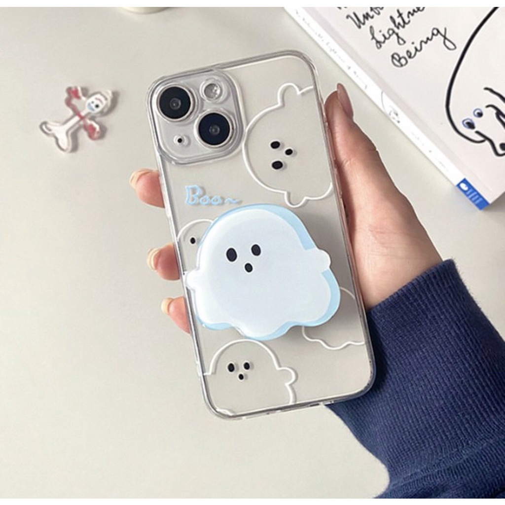 Ốp lưng ip trong họa tiết hình ma boo 7/7plus/8/8plus/x/xr/xs/11/12/13 ...