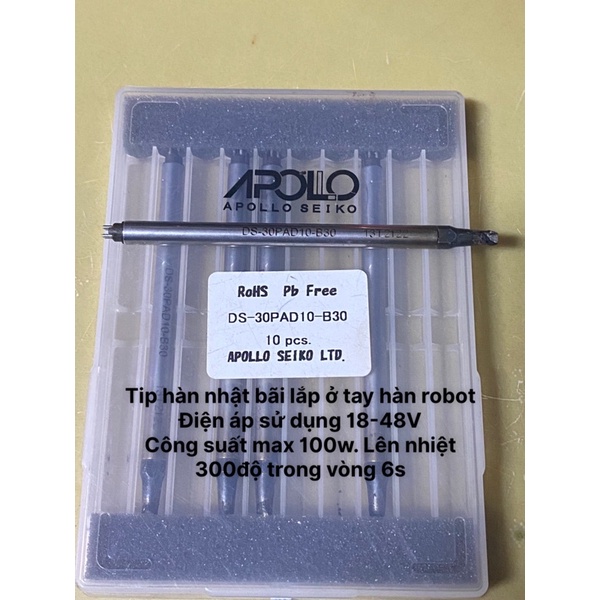 Tip hàn nhật bãi 100w lắp ở tay robot Apollo Seiko soldering tips iron cartridge DS-30PAD10-B30 ...