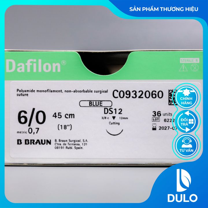 Chỉ phẫu thuật Dafilon 6/0 (Combo 6 sợi) | Shopee Việt Nam