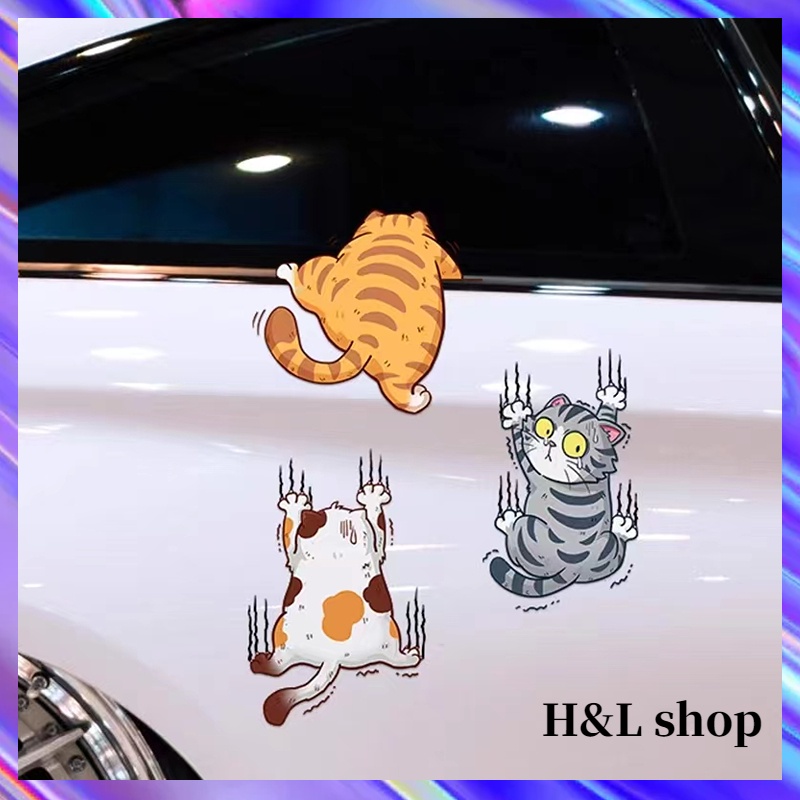 Dễ thương mèo Stickers trang trí xe Cartoon Funny Cat Beauty Retrofit ...