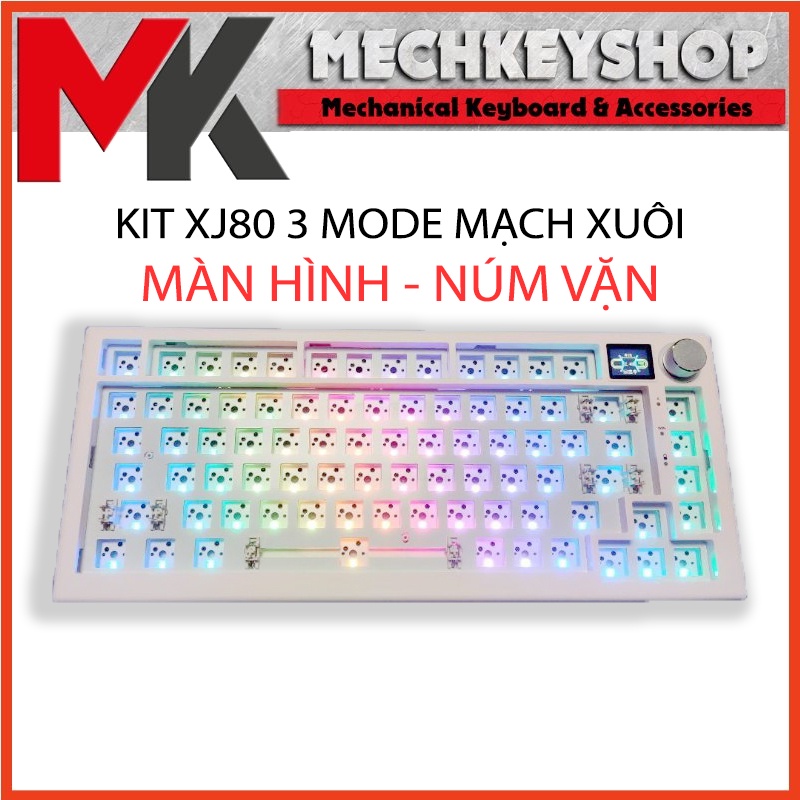 KIT Bàn phím cơ không dây XJ80 | MẠCH XUÔI | HOTSWAP Led RGB | Type C ...