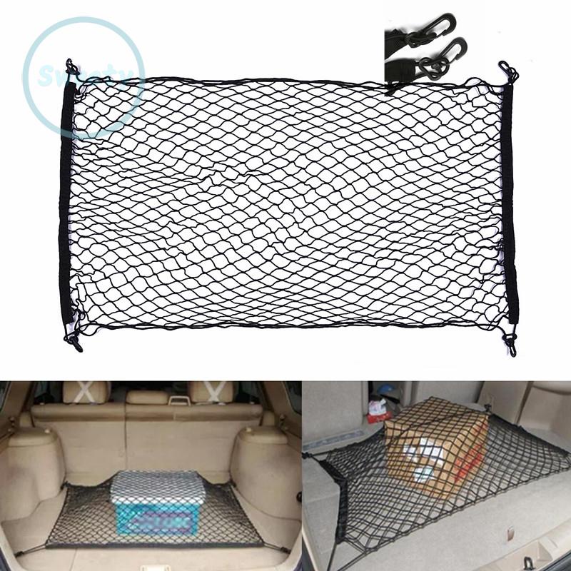 【SWTDRM】100*70cm 4 Hooks Net Luggage Auto Car Trunk Rear Organizer ...