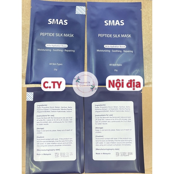 [Hàng Chính Hãng] Mặt Nạ Dưỡng Và Phục Hồi Da SMAS Peptide Silk Mask ...