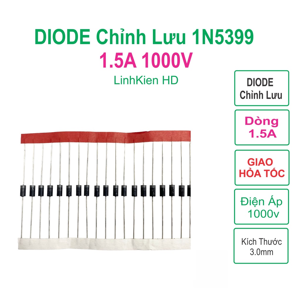 Sec 100 Diode Diot chỉnh Lưu 1N5399 - 1.5Ampe-1000v - linh kiện điện tử QUỲNH DIỄN | Shopee Việt Nam