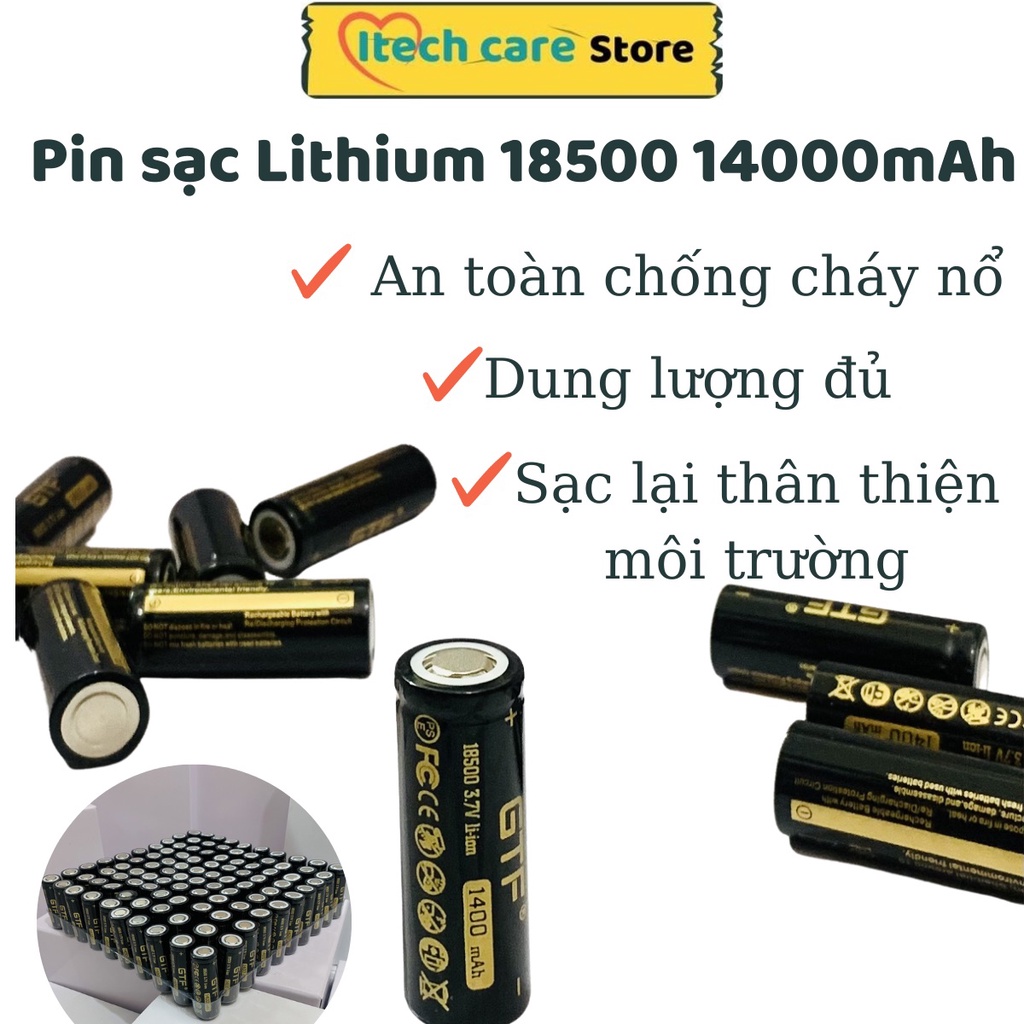 Pin 18500 1400mAh 3,7V an toàn thân thiện môi trường phù hợp nhiều ...