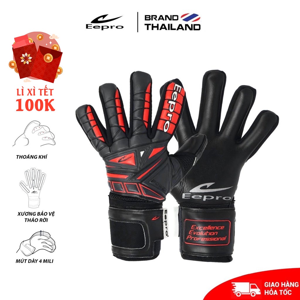 Găng tay thủ môn Eepro e3 Thailand có khung xương bảo vệ ngón tay | Shopee Việt Nam