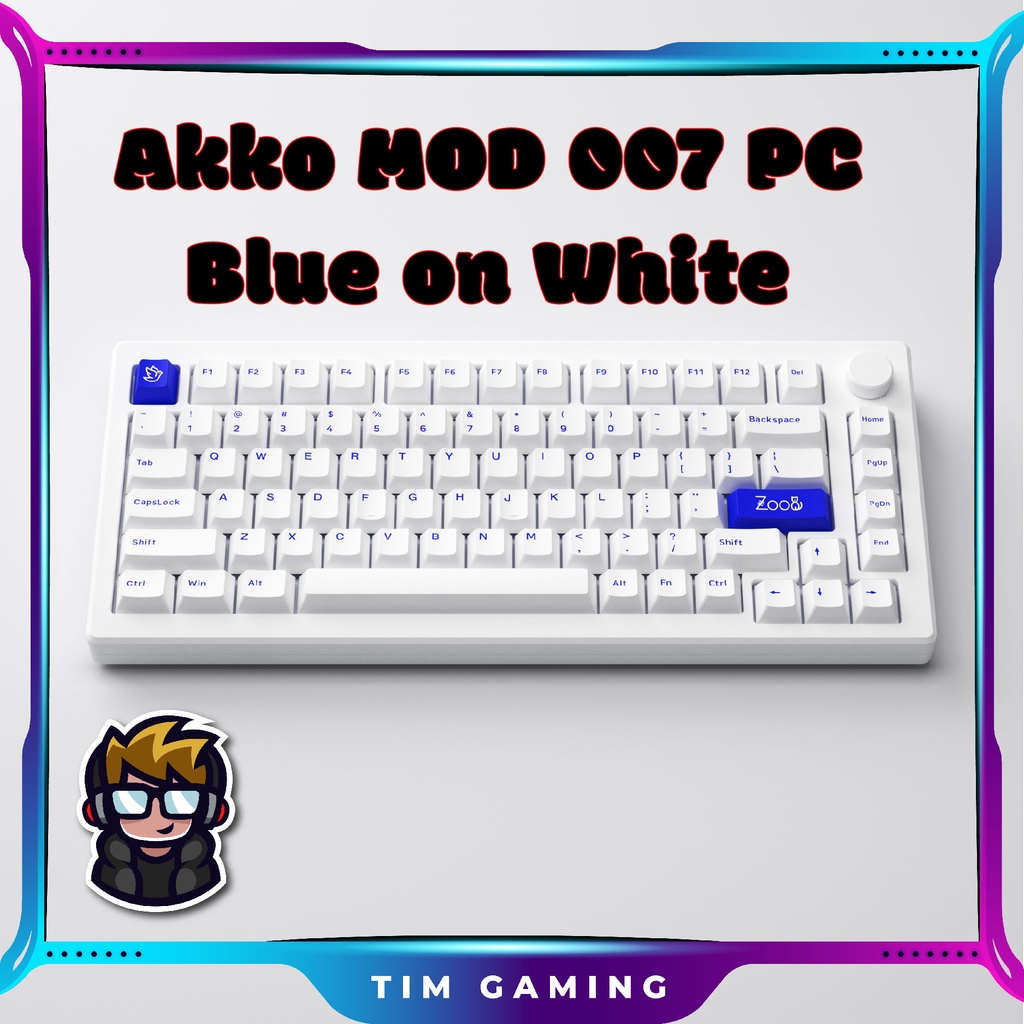 Bàn phím cơ AKKO MOD007 PC Blue on White (Hotswap / Gasket Mount ...