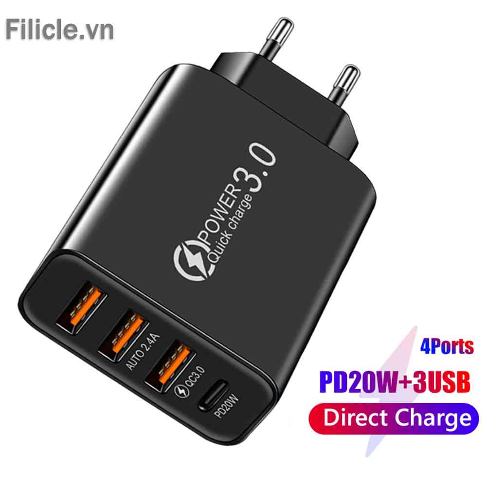 Bộ Sạc Điện Thoại 3 Cổng USB + PD20W Type-C | Shopee Việt Nam