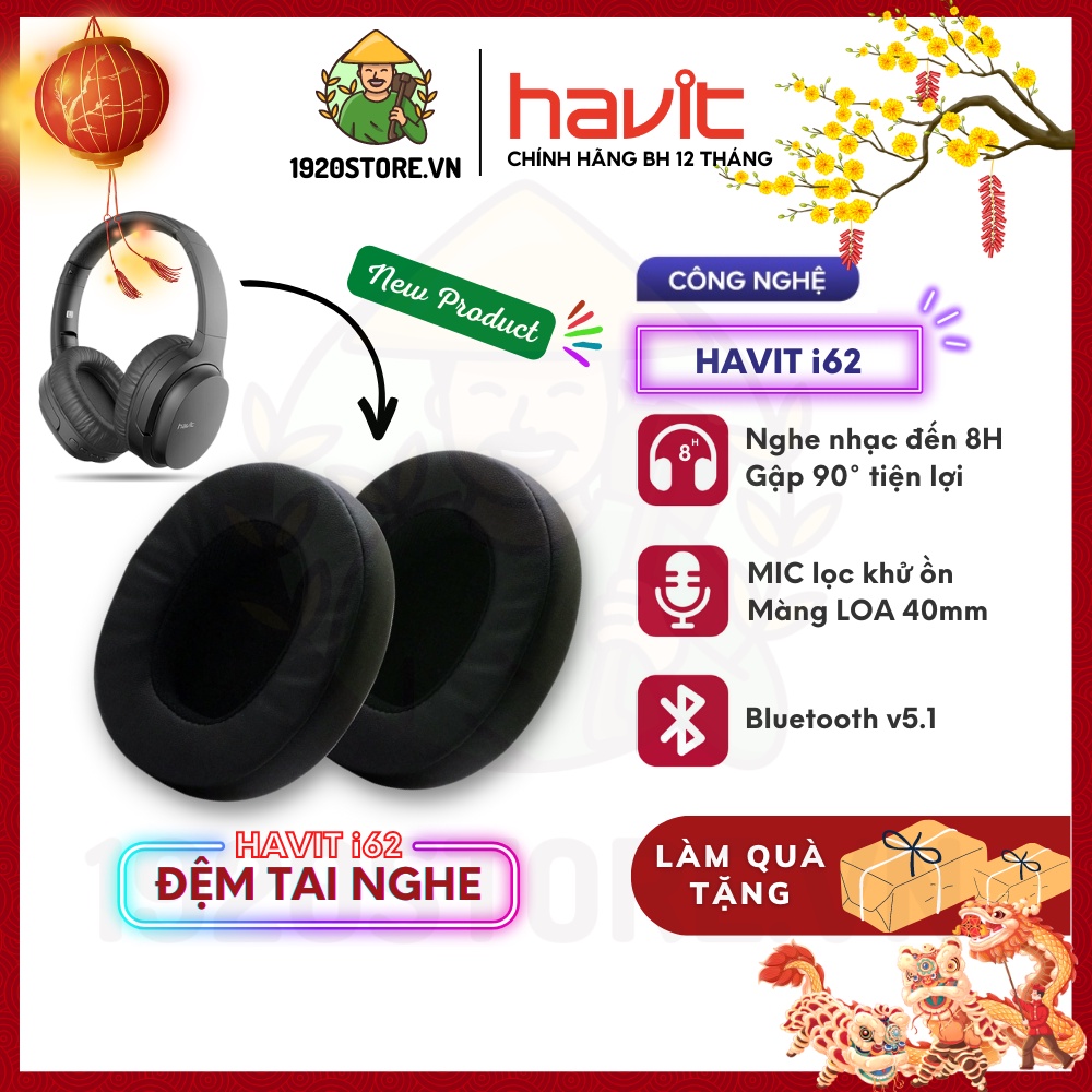 【Giao Hỏa Tốc】1 Cặp Đệm Thay Thế Tai Nghe Headphone Tai Nghe Bluetooth Chụp Tai HAVIT i62, HAVIT ...