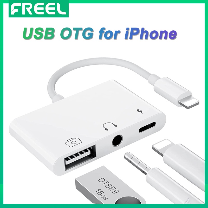 Đầu Chuyển Đổi USB OTG 3 Trong 1 Với Cổng Sạc Và Tai Nghe 3.5Mm Tương ...