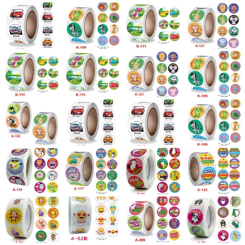 Stickers khen thưởng cuộn (500 sticker/1 cuộn) giao ngẫu nhiên | Shopee ...