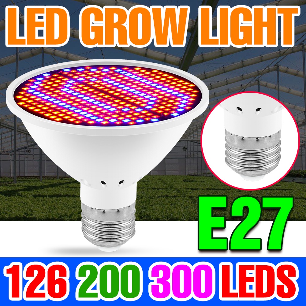 Bóng Đèn LED Trồng Cây Trong Nhà Kính E27 126 200 300leds 220V | Shopee Việt Nam