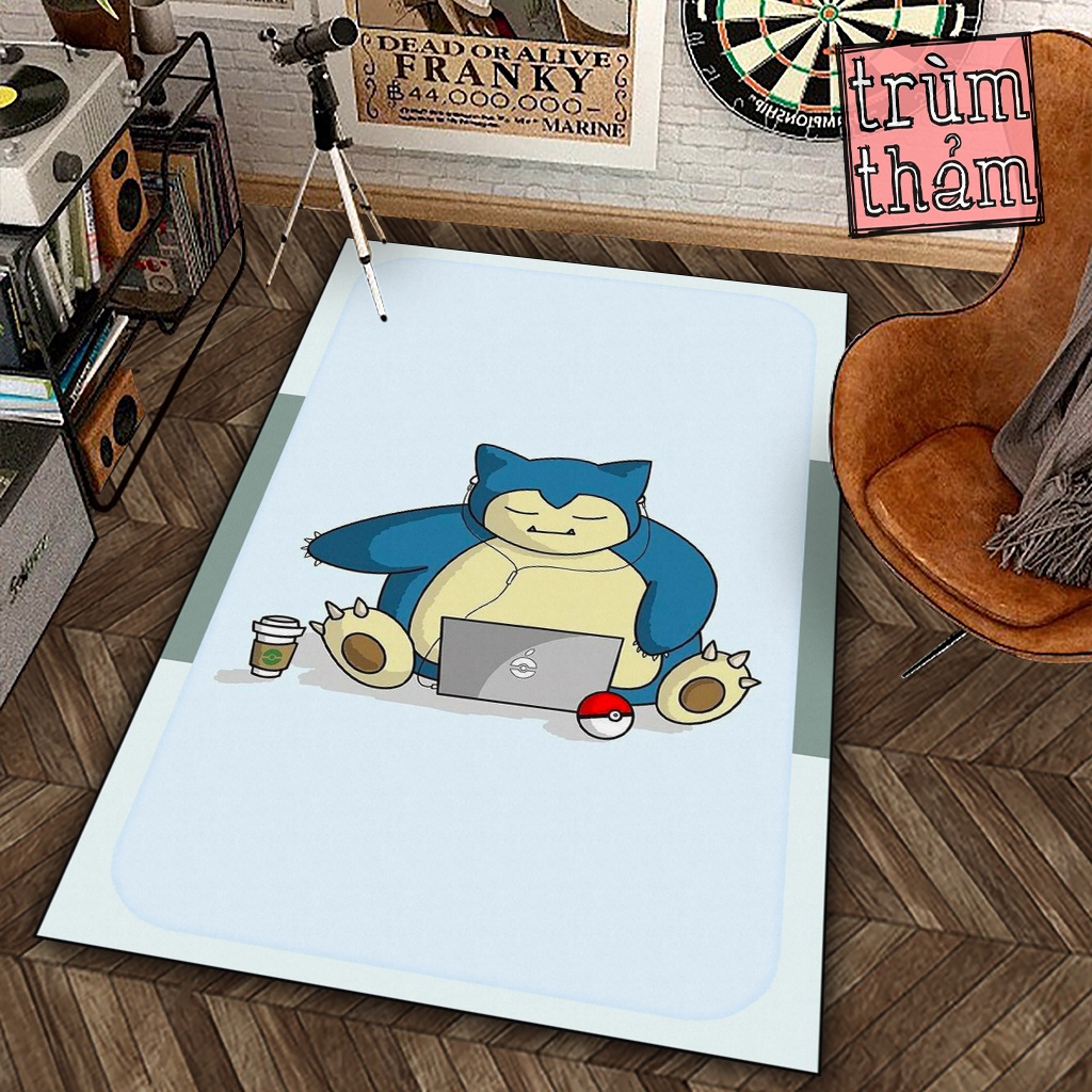 Thảm Trang Trí anime pokemon kabigon snorlax nghe nhạc Decor Góc Học ...
