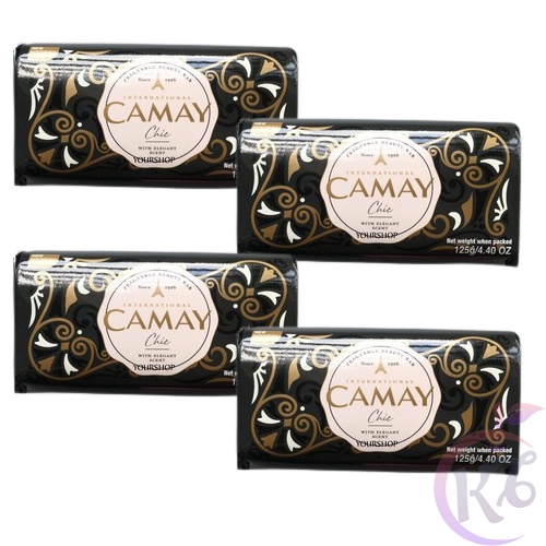 Combo 4 xà bông cục CAMAY CHIC 125g (màu Đen) tắm và chăm sóc cơ thể ...