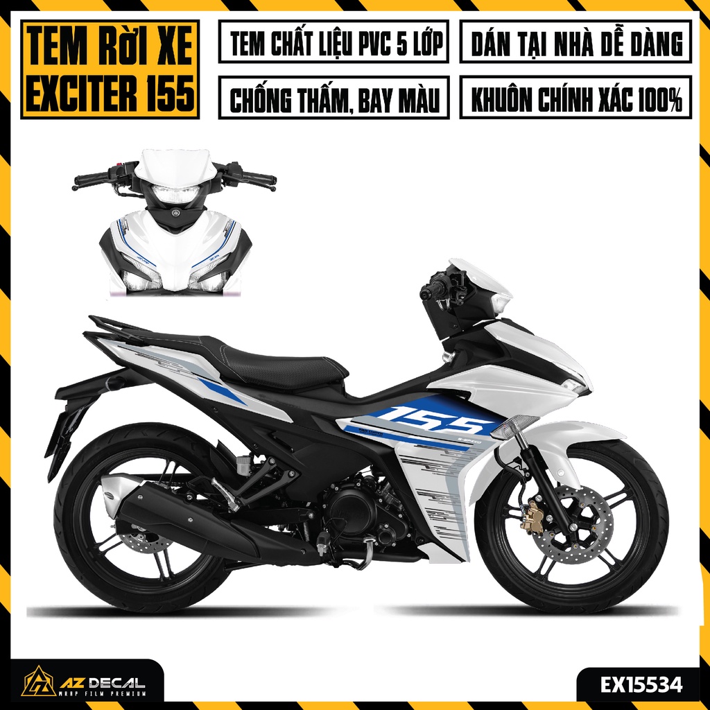 Tem Xe Exciter 155 Thiết Kế Thể Thao | EX15534 | Team Decal Hình Dán Xe ...