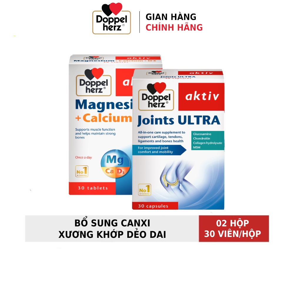 Bộ đôi bổ sung Canxi phòng ngừa loãng xương, cải thiện chức năng khớp Doppelherz Magnesium Canxi ...