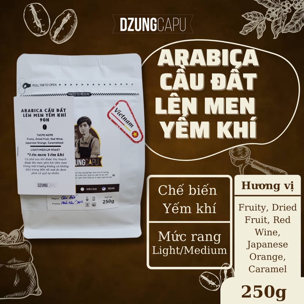 Cà Phê Arabica Cầu Đất - Sơ chế Yếm Khí vụ 2024 - gói 250g - Dzungcapu Specialty Coffee | Shopee ...