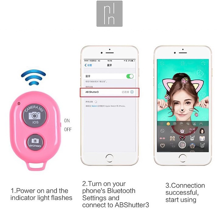 Remote Bluetooth Chụp Hình AB Shutter3 Dùng Cho Cả Android Và IOS Nguồn ...